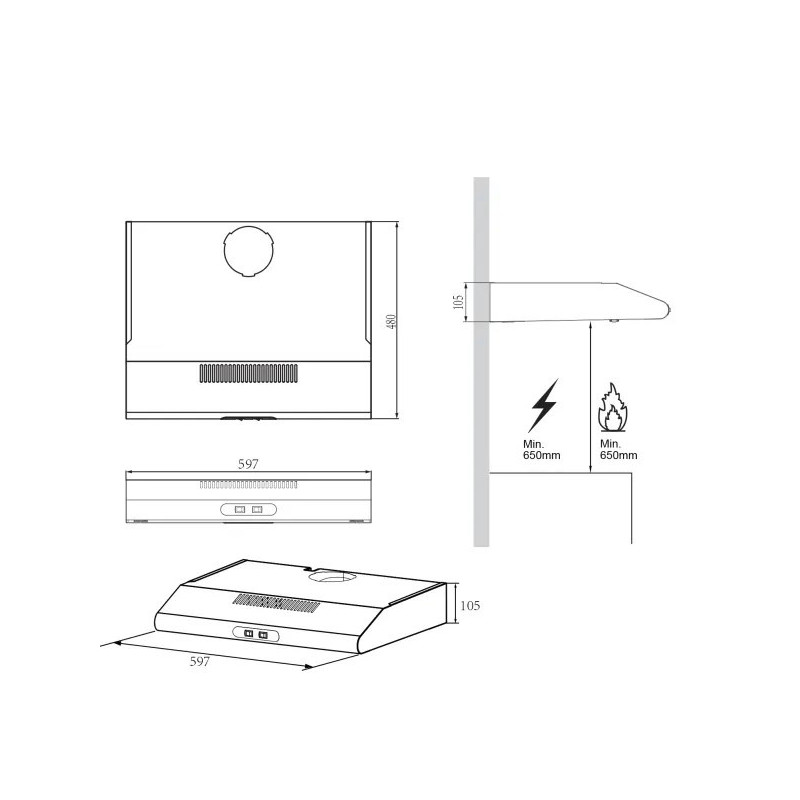 MIDEA Free Standing Hood MH60S2100X-CY – GoodsCy e-Store